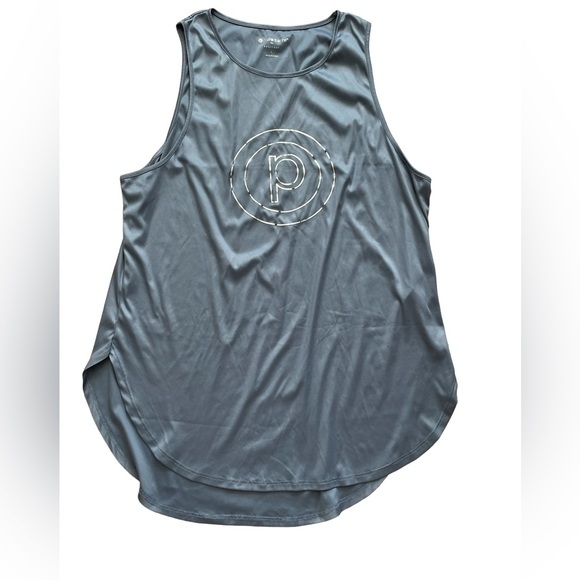 Pure Barre | Tops | Pure Barre Blue Tank Shiny Logo | Poshmark